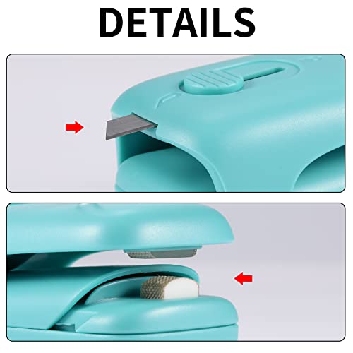 2 Pack Mini Bag Sealers, Handheld Heat Vacuum, 2 in 1 Sealer & Cutter with Lanyard, Portable Resealer Machine for Plastic Bags Food Snacks Storage (4 x AA Batteries & 2 Testing Bags Included, Green)