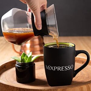 Mixpresso Pour Over Coffee Maker Set Glass Carafe Borosilicate White Protective Silicone Sleeve | Pour Over Coffee Dripper Brewer With Double-layer Stainless Steel Filter,(13.5 Ounces)