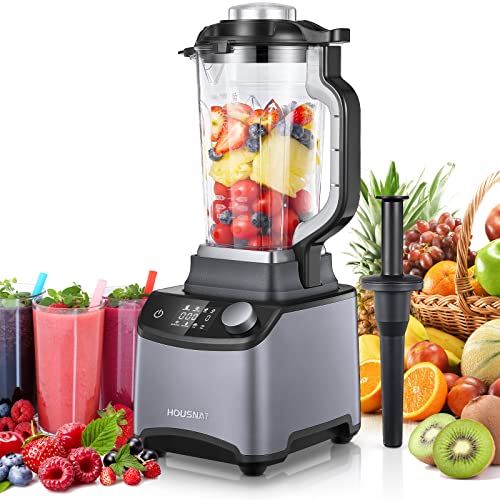 Professional Countertop Blenders for Kitchen, Housnat 2200W Max High Power Commercial Blender with LED Display, 8 Preset Programs, 8 Adjustable Speed, Blender for Shakes and Smoothies, Frozen Fruit, Crushing Ice, Veggies