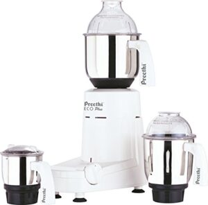 preethi eco plus mixer grinder, white, 3 jar