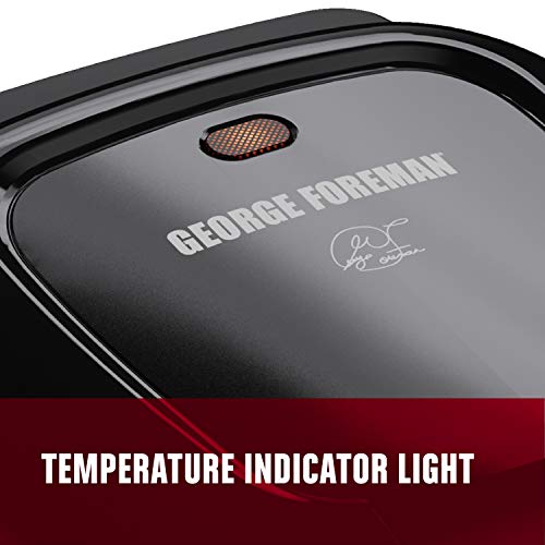 George Foreman GR0040B 2-Serving Classic Plate Grill, Black