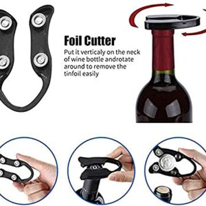 Wine Opener Set, 8 Pieces Manual Red Wine Bottle Opener with Classic Wood Case, Corkscrew for Wine Bottles, Stainless Steel Wine Opener Kit for Valentines Day Wine Gift Set