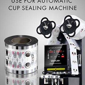 WantJoin Cup Sealing Film Tea Cup Sealing Film Boba Cup Sealer Film 90-105 mm 3000 Cups for PP Plastic and Paper Cups