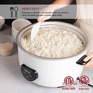 Aroma Housewares Commercial 60-Cup (Cooked) / 14Qt. Rice & Grain Cooker (ARC-1430E), White