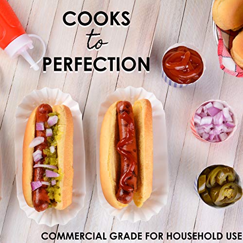 La Trevitt Hot Dog Roller- Sausage Grill Cooker Machine- 6 Hot Dog Capacity - Commercial and Household Hot Dog Machine for Family Use