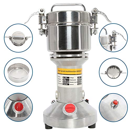 HYDDNice 700g Grain Mill Grinder 2500w 50-300 Mesh 36000RPM High Speed Electric Stainless Steel Grinder Spice Herb Cereals Corn Flour Powder Machine Commercial Grade