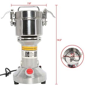 HYDDNice 700g Grain Mill Grinder 2500w 50-300 Mesh 36000RPM High Speed Electric Stainless Steel Grinder Spice Herb Cereals Corn Flour Powder Machine Commercial Grade