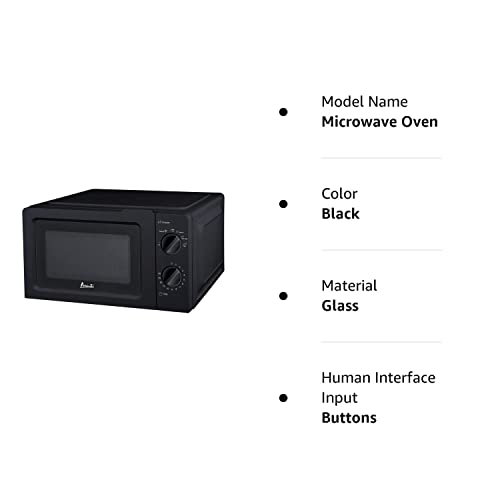 Avanti MM07K1B Microwave Oven 700-Watts Compact Mechanical with 5 Power Settings, Defrost, Full Range Temperature Control and Glass Turntable, Black