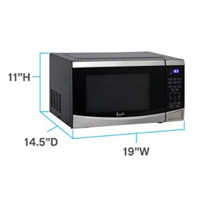 Avanti MT09V3S Microwave Oven 900-Watts Compact with 10 Power Levels and 6 Pre Cooking Settings, Speed Defrost, Electronic Control Panel and Glass Turntable, 0.9 cubic feet, Stainless Steel