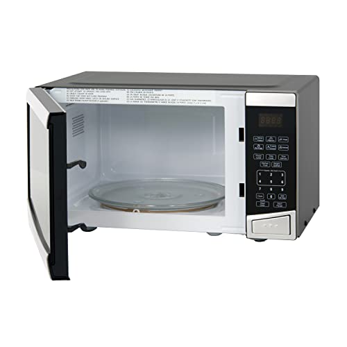 Avanti MT09V3S Microwave Oven 900-Watts Compact with 10 Power Levels and 6 Pre Cooking Settings, Speed Defrost, Electronic Control Panel and Glass Turntable, 0.9 cubic feet, Stainless Steel