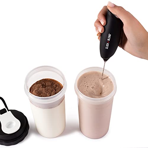 Click n Blend Handheld, Mini Electric Drink Mixer, Foamer & Frother for Protein Shakes, Coffee, Lattes