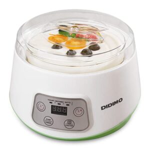 didimo yogurt maker,3 in 1 greek yogurt maker machine,can make yogurt/natto/rice wine,automatic digital yogurt machine with time control,1.2 quart glass yogurt jars (white)