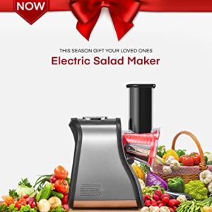 FOHERE Electric Cheese Grater Shredder, Electric Salad Maker for Home Kitchen Use, One-Touch Easy Control, Electric Grater for Vegetables, Cheeses and Nuts, BPA-Free, Red