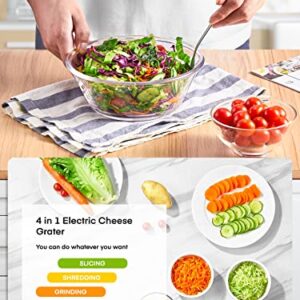 FOHERE Electric Cheese Grater Shredder, Electric Salad Maker for Home Kitchen Use, One-Touch Easy Control, Electric Grater for Vegetables, Cheeses and Nuts, BPA-Free, Red