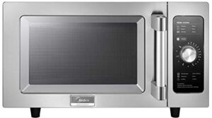 midea equipment 1025f0a countertop commercial microwave oven with dial, 1000w, stainless steel.9 cuft