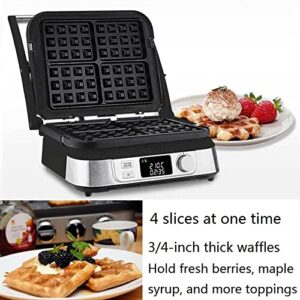 RAFBAR Waffle Plates for Cuisinart Griddler GR-4N,GR-5B P1,GR6S and GRID-8N Series, 2 Nonstick Coating Plates for 4 Slices Belgian Waffles