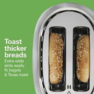 Hamilton Beach 2 Slice Toaster with Extra Wide Slots, Sure-Toast Technology, Shade Selector, Bagel Setting, Brushed Stainless Steel (22220)