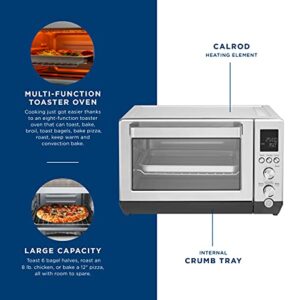 GE Convection Toaster Oven | Calrod Heating Technology | Large Capacity Toaster Oven Complete With 7 Cook Modes & Oven Accessories | Countertop Kitchen Essentials | 1500 Watts | Stainless Steel