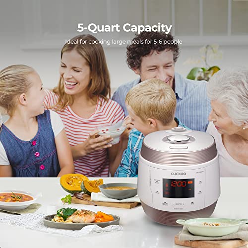 CUCKOO CMC-QSB501S | 5QT. Premium 8-in-1 Electric Pressure Cooker | 10 Menu Options: Slow Cooker, Sauté, Steamer, Yogurt, Soup Maker & More, Stainless Steel Inner Pot, Made in Korea | White/Copper