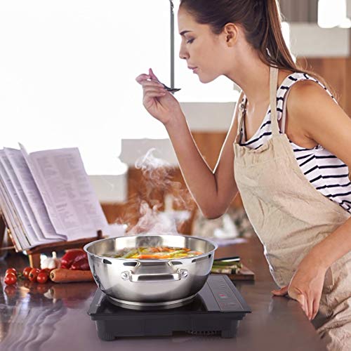 Duxtop 1800W Portable Induction Cooktop, Countertop Burner Included 5.7 Quarts Professional Stainless Steel Cooking Pot with Lid, Heavy Impact-bonded Bottom