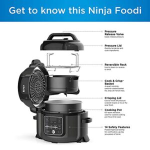 Ninja OP350co Foodi 9-in-1 Pressure, Broil, Dehydrate, Slow Cooker, Air Fryer, and More, with 6.5 Quart Capacity and a High Gloss Finish (Black) - Renewed