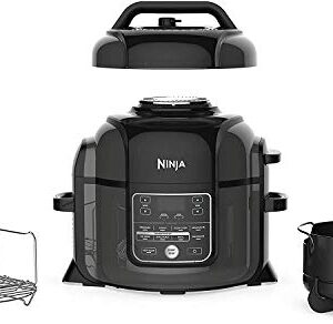 Ninja OP350co Foodi 9-in-1 Pressure, Broil, Dehydrate, Slow Cooker, Air Fryer, and More, with 6.5 Quart Capacity and a High Gloss Finish (Black) - Renewed