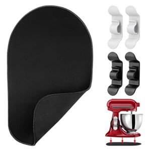 mixer slider mat, mixer mover sliding mats kitchen appliance countertop mixer mover with 4 cord organizers for kitchenaid 4.5-5 qt tilt-head stand mixer, classic mixer coffee maker, blender