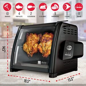 Ronco ST5500SBLK Series Rotisserie Oven, Countertop Rotisserie Oven, 3 Cooking Functions: Rotisserie, Sear and No Heat Rotation, 15-Pound Capacity, Black