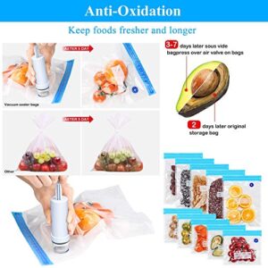 ZEROLISM Sous Vide Bags 50 Vacuum Sealer Reusable BPA Free Food Bags 4 Sizes Vacuum Zipper Bags 4 sealing clips 5 sous vide bag clips Joule Cookers Anova Food Storage Preservation