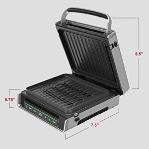 George Foreman Family Size (4-6 Servings), GRD6090B Smokeless-Digital Smart Select, Stainless Steel