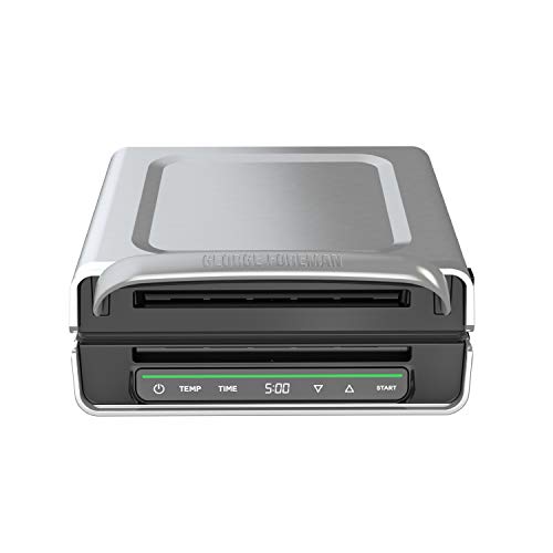 George Foreman Family Size (4-6 Servings), GRD6090B Smokeless-Digital Smart Select, Stainless Steel