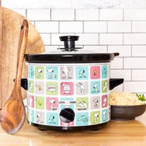 uncanny brands peanuts 2 quart slow cooker- snoopy & woodstock appliance