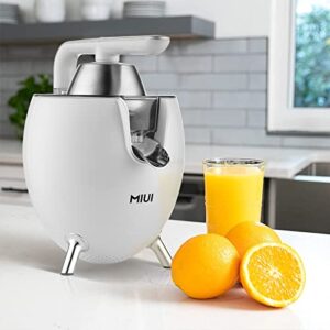 MIUI Citrus Juicer - Electric Orange Juice Squeezer 650W Powerful Motor-Stainless Steel Cup Body Easy to Clean, Juicer Machine Maker for Lemon Grapefruits (White)