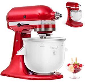 ice cream maker attachment compatible with all kitchenaid 4.5qt stand mixer, 2 qt high capacity frozen yogurt, ice cream and sorbet gelato maker(not compatible with artisan mini 3.5qt mixer)