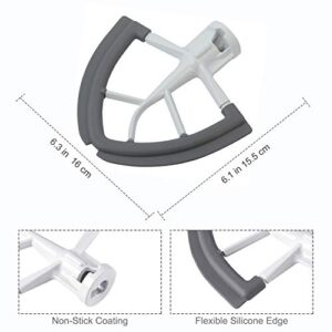 Flex Edge Beater for KitchenAid Mixer, 4.5-5 Quart Flat Beater Paddle with Scraper, 4.5-5 QT Tilt-Head Flex Attachment