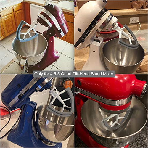 Flex Edge Beater for KitchenAid Mixer, 4.5-5 Quart Flat Beater Paddle with Scraper, 4.5-5 QT Tilt-Head Flex Attachment