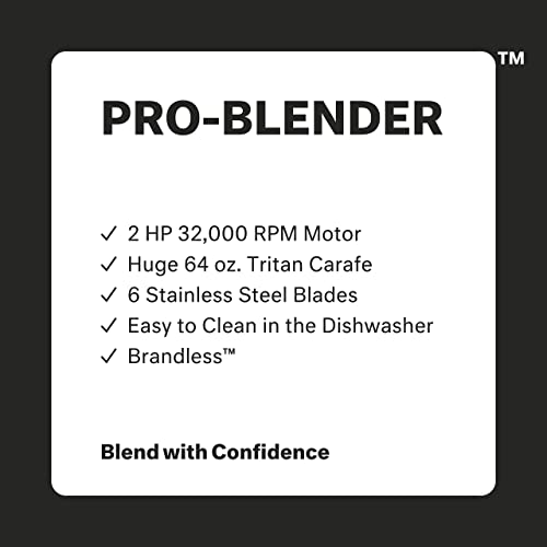 Professional Blender for Kitchen - 9-Speed Blender for Shakes and Smoothies, Nut Butters, Soups, Dips, Hummus, Milks - Versatile Kitchen Appliance with 2 HP Motor - 64oz BPA-Free Tritan Blender Carafe