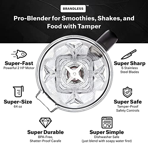 Professional Blender for Kitchen - 9-Speed Blender for Shakes and Smoothies, Nut Butters, Soups, Dips, Hummus, Milks - Versatile Kitchen Appliance with 2 HP Motor - 64oz BPA-Free Tritan Blender Carafe