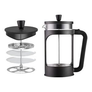 sixaquae french press french press coffee maker heat resistant durable borosilicate glass 34oz