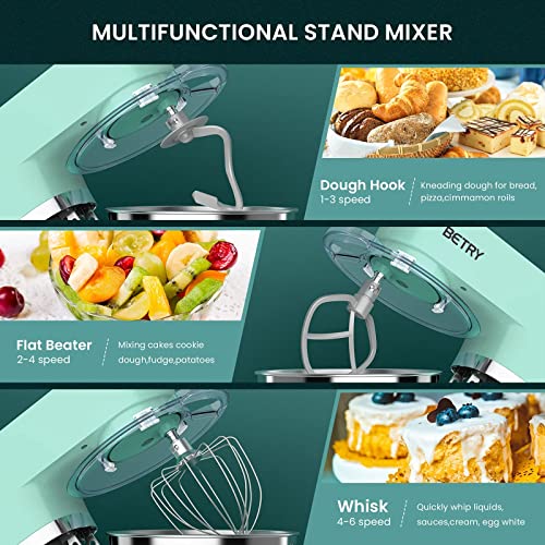 Stand Mixer 660w 6-Speed Food Mixer 7.5 QT Kitchen Electric Mixer Tilt-Head Dough Mixer with Dishwasher-Safe Dough Hooks,Beaters,Whisk & Stainless Steel Bowl