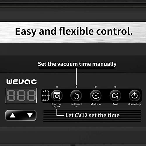 Wevac 12 inch Chamber Vacuum Sealer, CV12, ideal for liquid or juicy food including Fresh Meats, Soups, Sauces and Marinades. Compact design, Heavy duty, Professional sealing width, Commercial machine