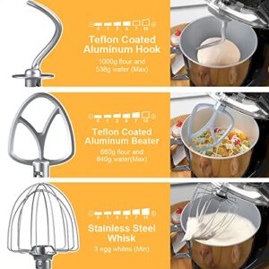 Mini Angel Electric Stand Mixer, 5.5 Quarts, Dough Hook, Flat Beater, Wire Whisk Attachments, 10+P Speeds with Splash Guard, Black with DIY STICKERS