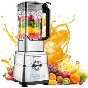 blender smoothie maker, coocheer 1800w blender for shakes and smoothies with high-speed professional stainless countertop, variable speeds control, 6 sharp blade, 2l bpa free tritan container