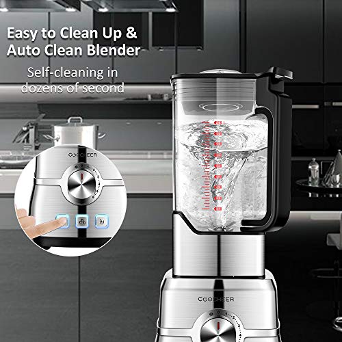 Blender Smoothie Maker, COOCHEER 1800W Blender for Shakes and Smoothies with High-Speed Professional Stainless Countertop, Variable speeds Control, 6 Sharp Blade, 2L BPA Free Tritan Container