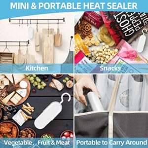 Mini Bag Sealer Heat Seal, 2 in 1 Sealer and Cutter Portable Mini Sealing Household Machine with Detachable Hook for Plastic Bags