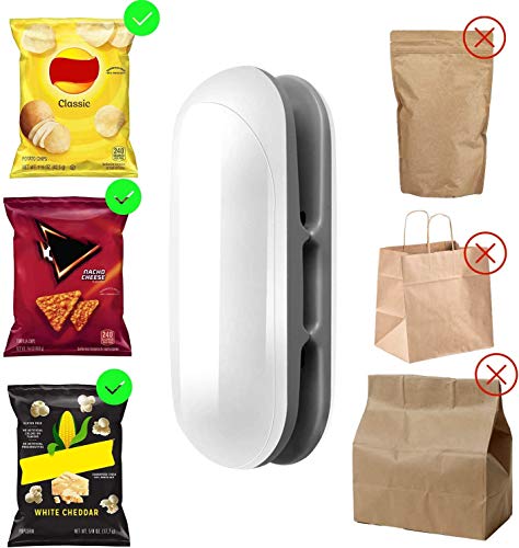 Mini Bag Sealer Heat Seal, 2 in 1 Sealer and Cutter Portable Mini Sealing Household Machine with Detachable Hook for Plastic Bags