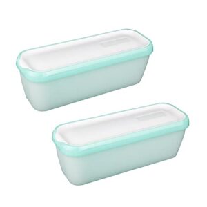 HipBrandFactory Ice Cream Storage Containers with Lids 2 Pack - 1.5 Quarts Reusable Homemade Ice Cream Tubs, Freezer Containers Perfect for Sorbet, Frozen Yogurt Or Gelato (Blue)