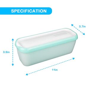 HipBrandFactory Ice Cream Storage Containers with Lids 2 Pack - 1.5 Quarts Reusable Homemade Ice Cream Tubs, Freezer Containers Perfect for Sorbet, Frozen Yogurt Or Gelato (Blue)