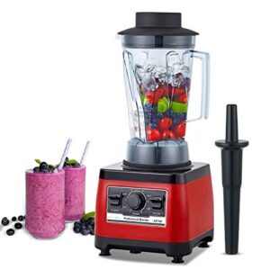 biolomix heavy duty professional blender, peak 2200w commercial grade bar blender with 70oz container for shakes, smoothies, ice crushing, frozen fruits, soups, dry grinding (red)