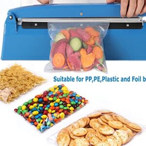 Impulse Heat Sealer Poly Bag Heat Sealer Sealing Machine Heat Seal Closer for Plastic Bags PE PP Bags with Extra Repair Kit (8 inch)